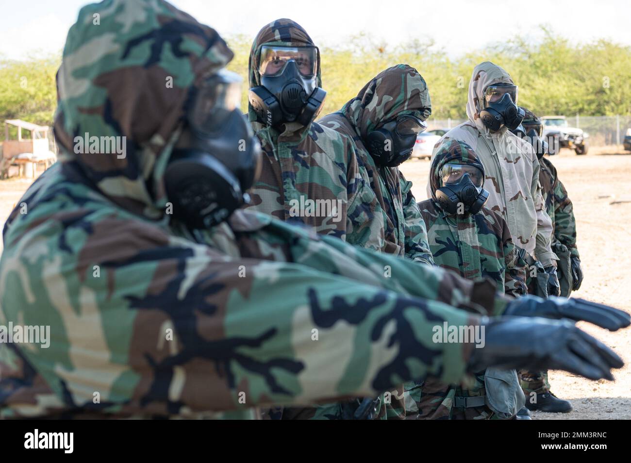 Airmen prepare to move through a Mission Oriented Protective Posture ...
