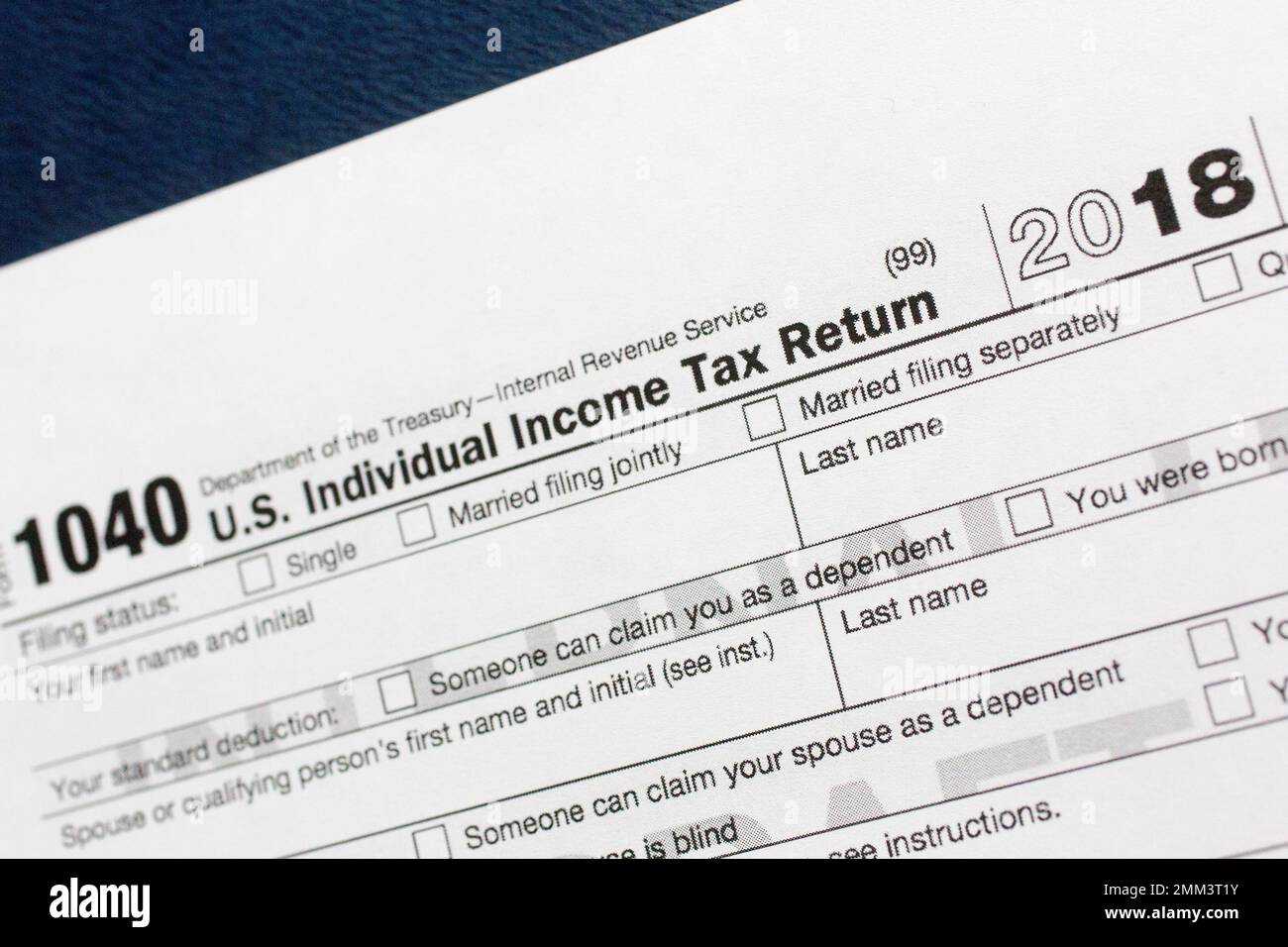 FILE- This July 24, 2018, file photo shows a portion of the 1040 U.S ...