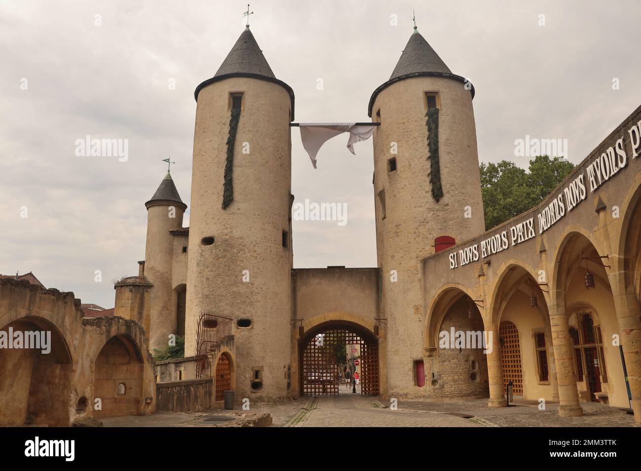 Porte des Allemands, eastern city gate with two towers in fortress in ...