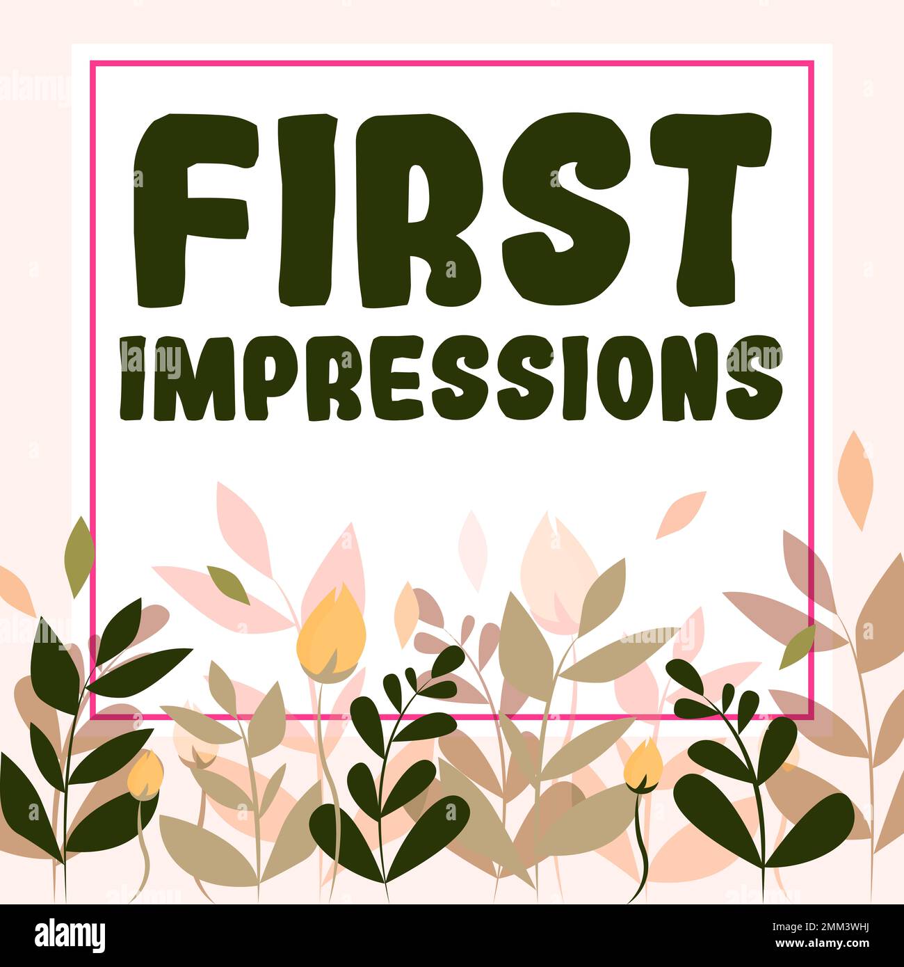 Text caption presenting First Impressions. Business approach What a ...