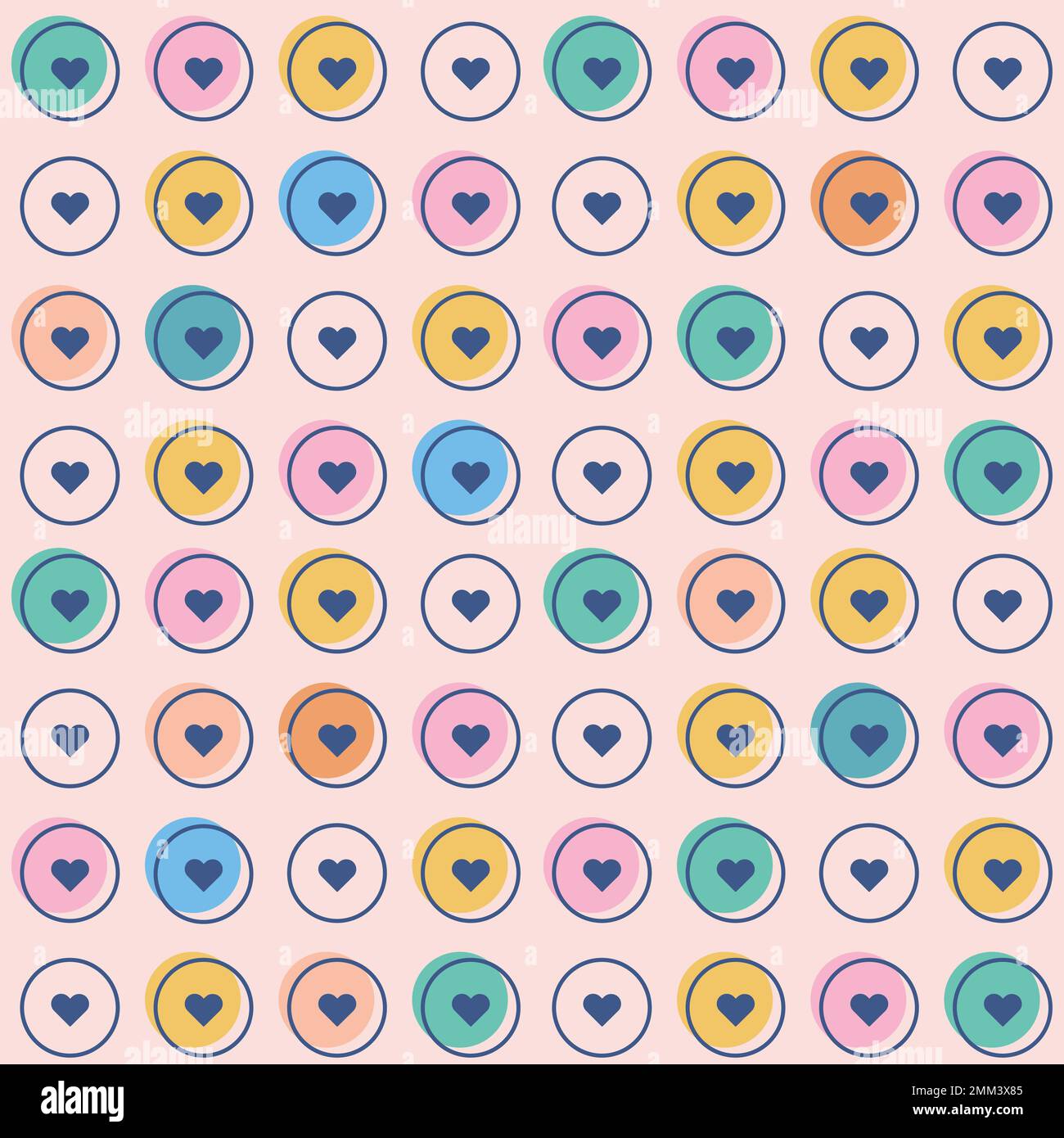 Cute little hearts in seamless pattern. Small heart shapes on random ...