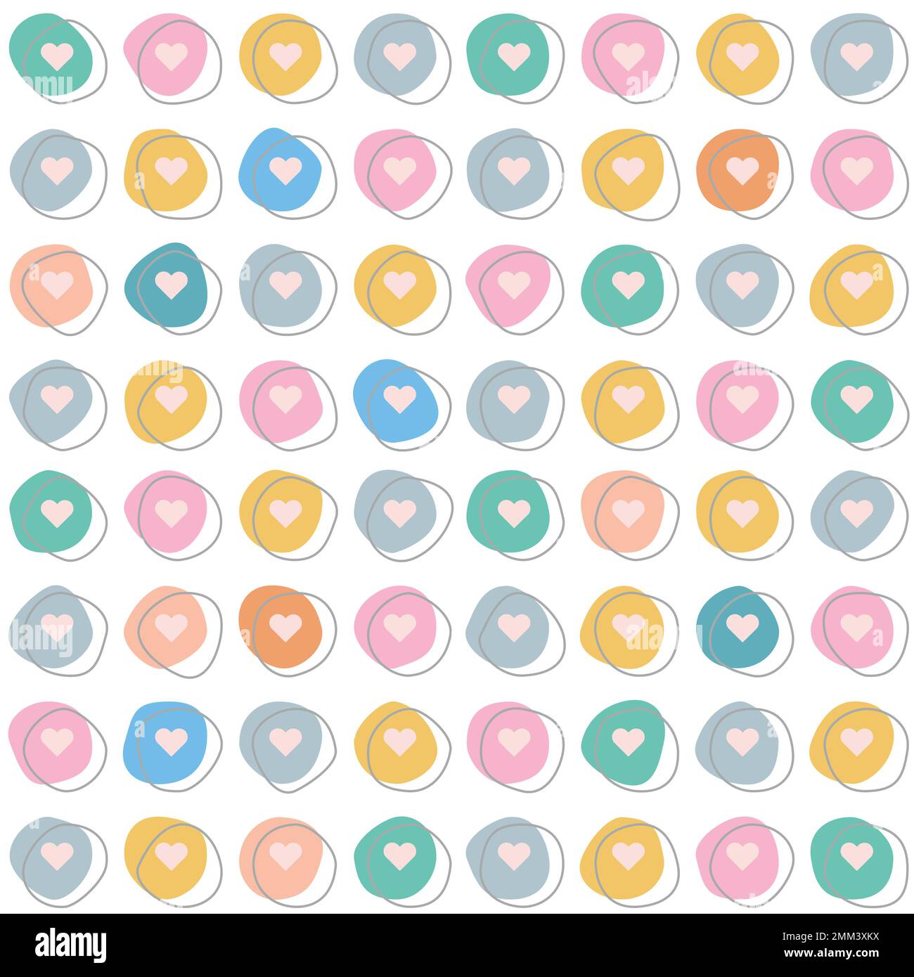 Cute little hearts in seamless pattern. Small heart shapes on random ...