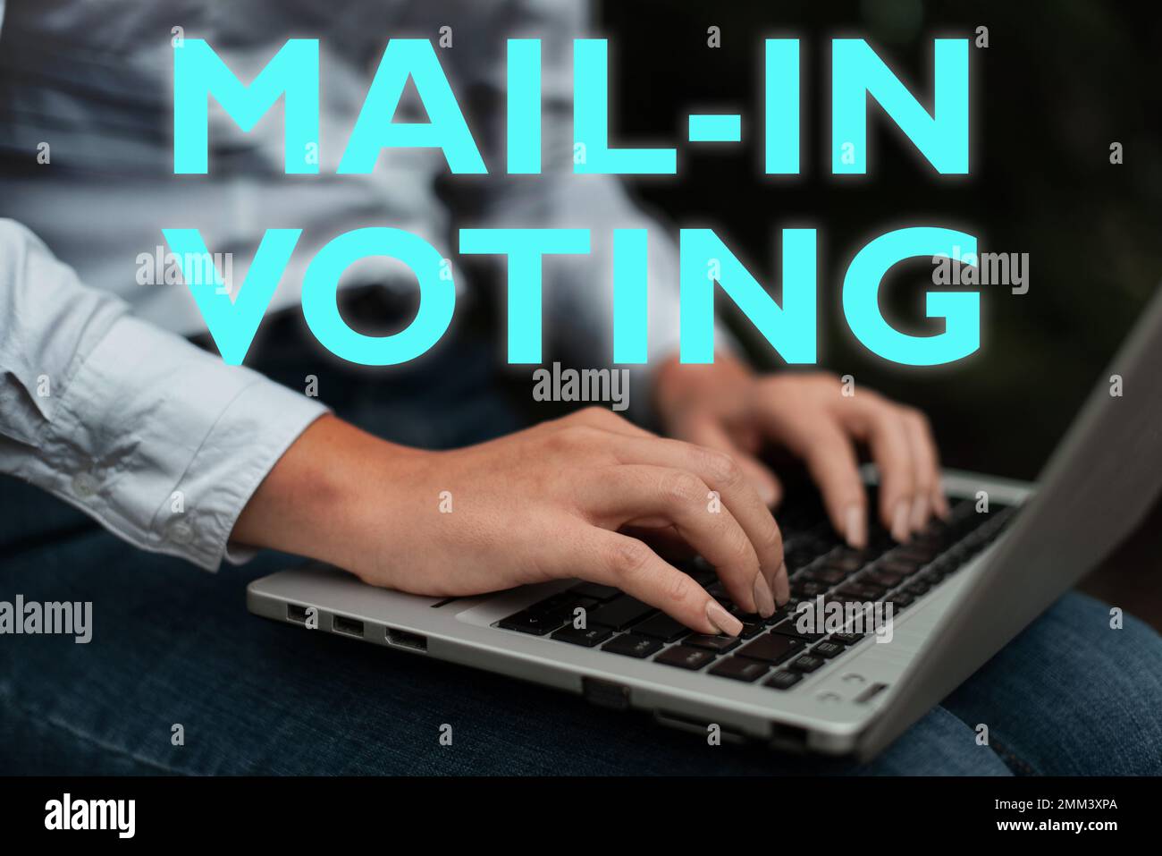 Sign displaying Mail In Voting. Word Written on voting in an election ...