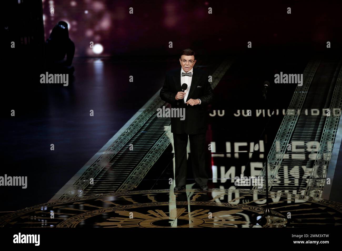 Egyptian actor Samir Sabry speaks during the opening of the 40th Cairo ...