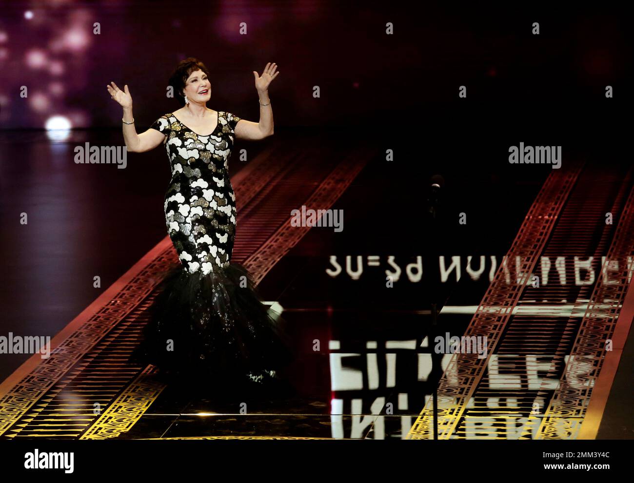 Actress Lebleba walks on stage during the opening of the 40th Cairo ...