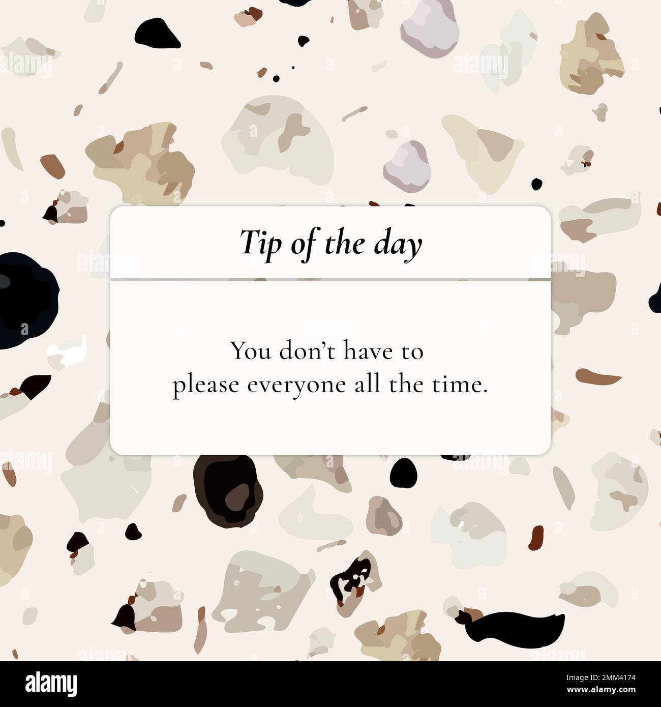Notification template, aesthetic Facebook post, terrazzo design, vector ...
