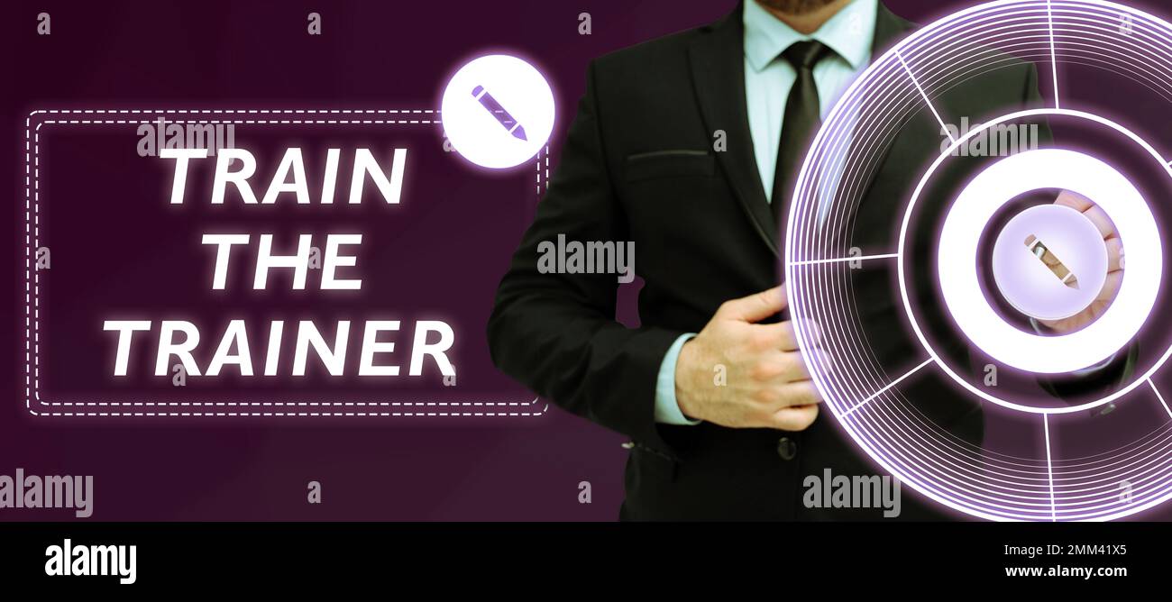 Hand writing sign Train The Trainer. Business showcase identified to ...