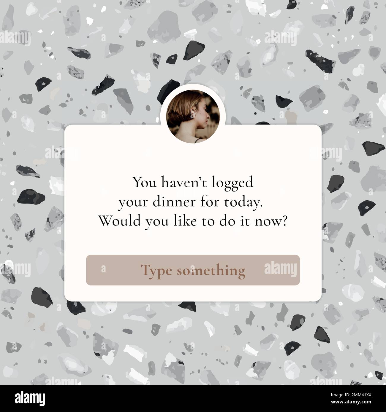 Notification template, aesthetic Facebook post, terrazzo design, vector ...