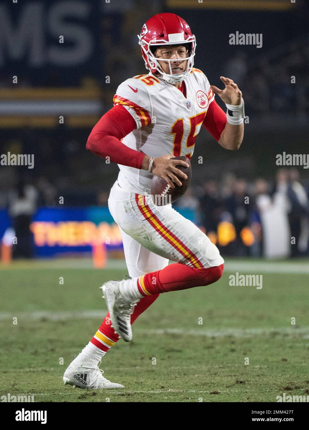 Kansas City Chiefs quarterback Patrick Mahomes during an NFL football ...