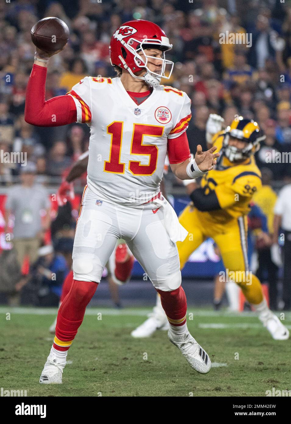 Kansas City Chiefs quarterback Patrick Mahomes during an NFL football ...