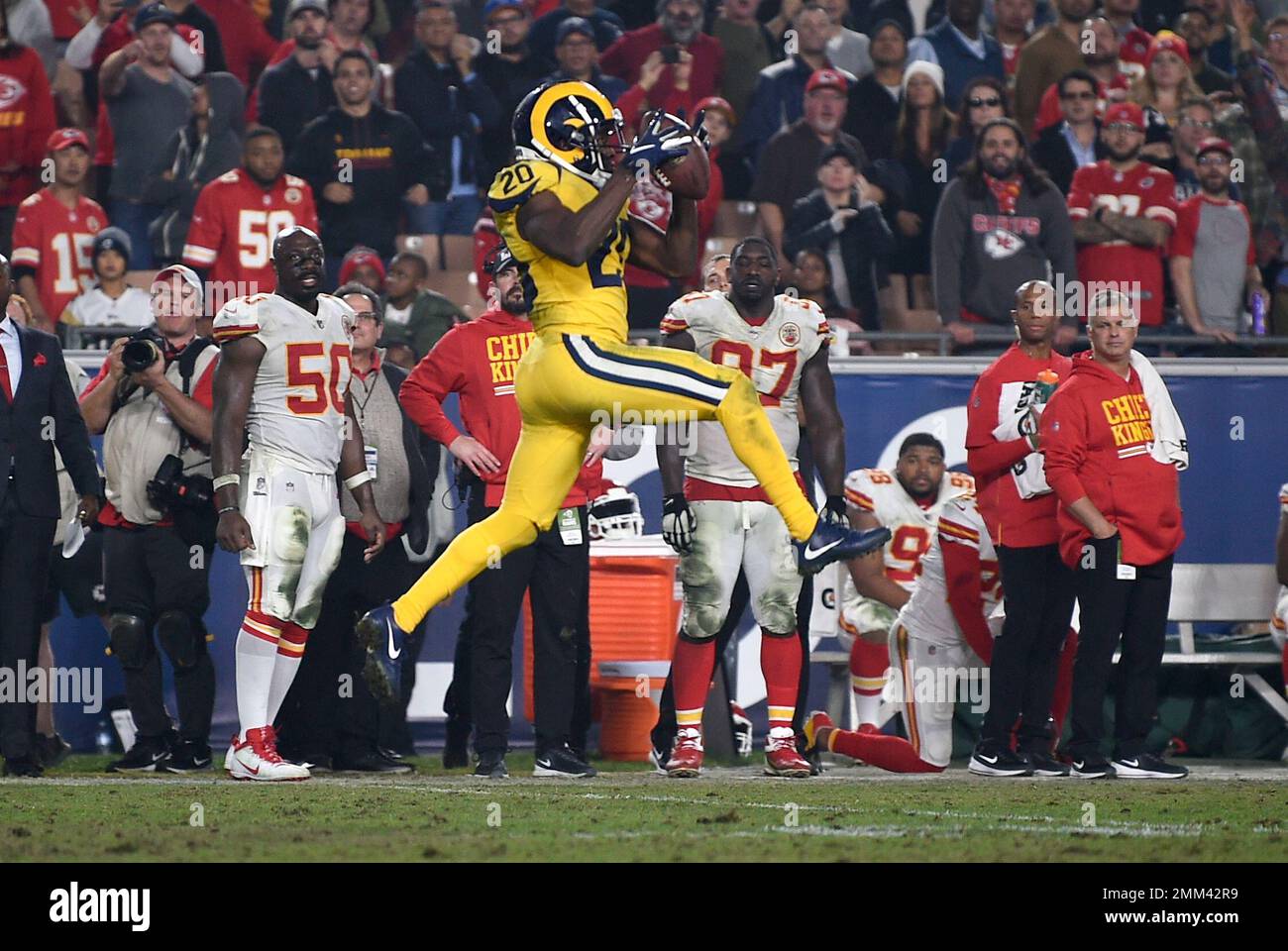 Los Angeles Rams free safety Lamarcus Joyner intercept a pass against ...