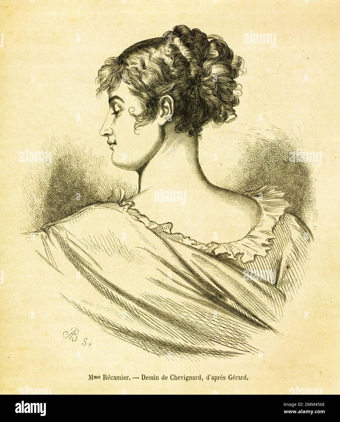 Portrait of Juliette Recamier, French society leader. She was born on ...