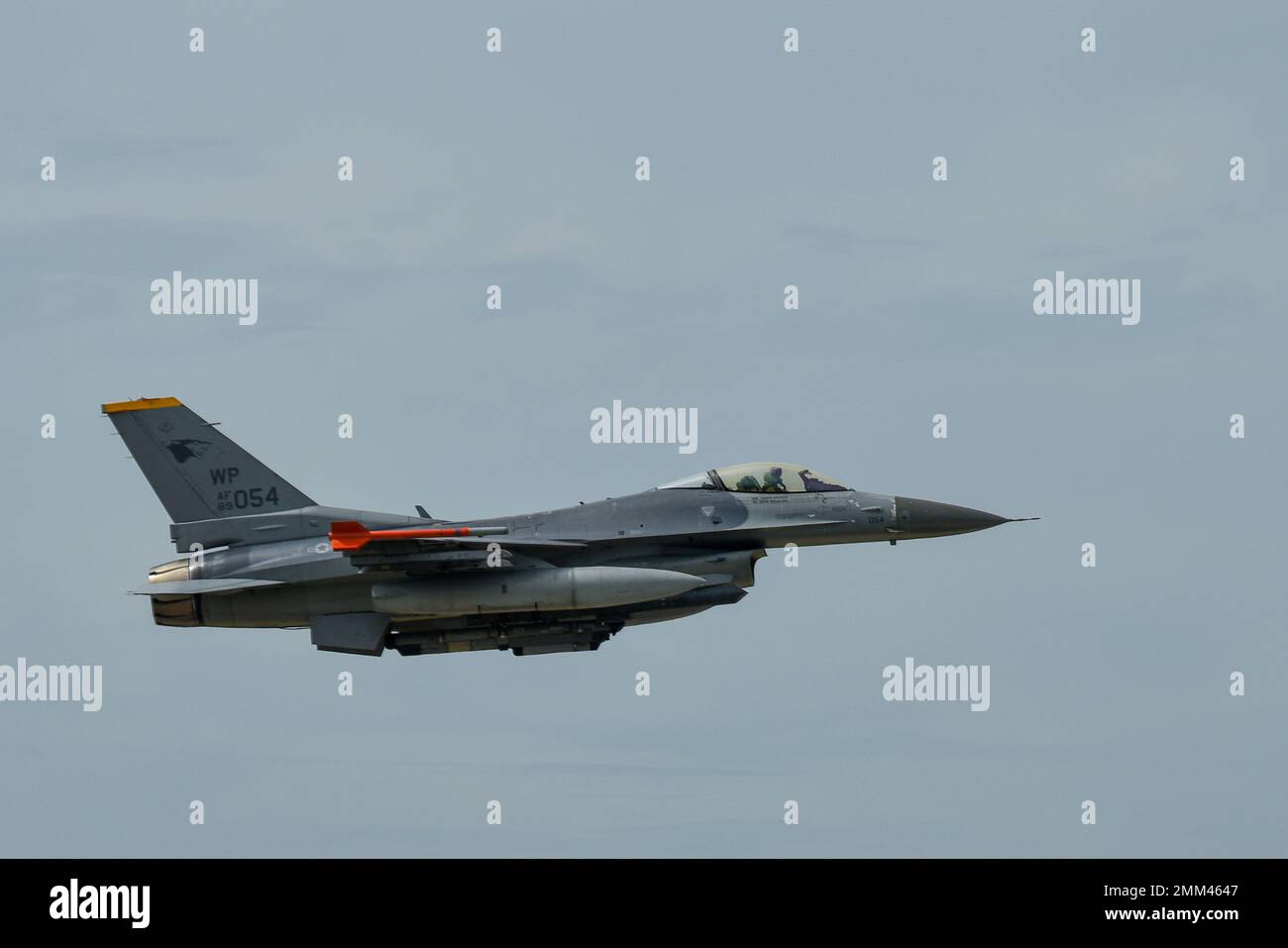 An F-16 Fighting Falcon assigned to the 80th Fighter Squadron takes-off ...
