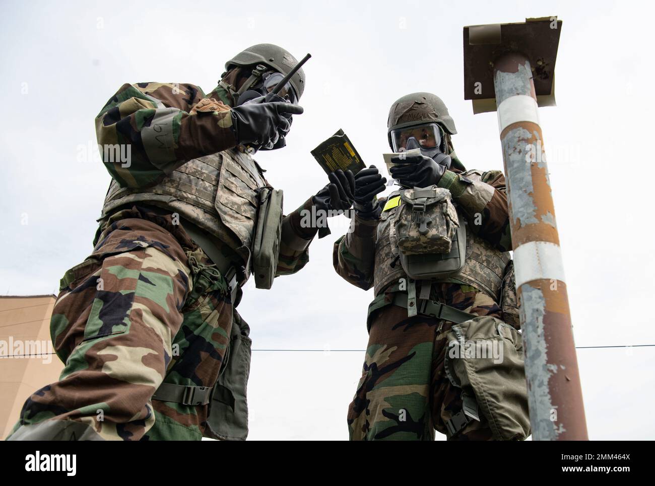 U.S. Air Force Senior Airman Joshua Crenshaw (left), and U.S. Air Force ...
