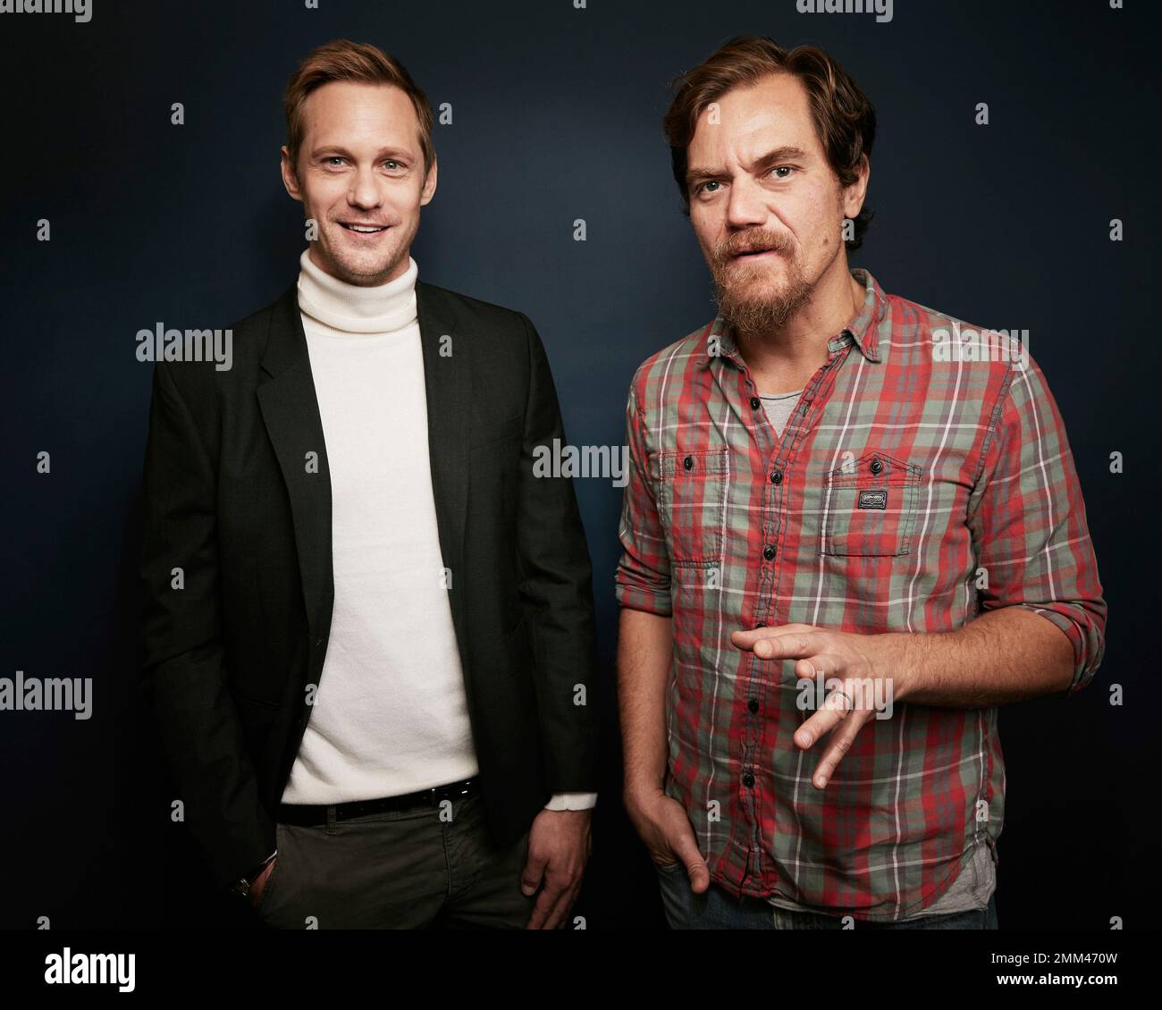 This Nov. 6, 2018 photo shows actors Alexander Skarsgård, left, and ...