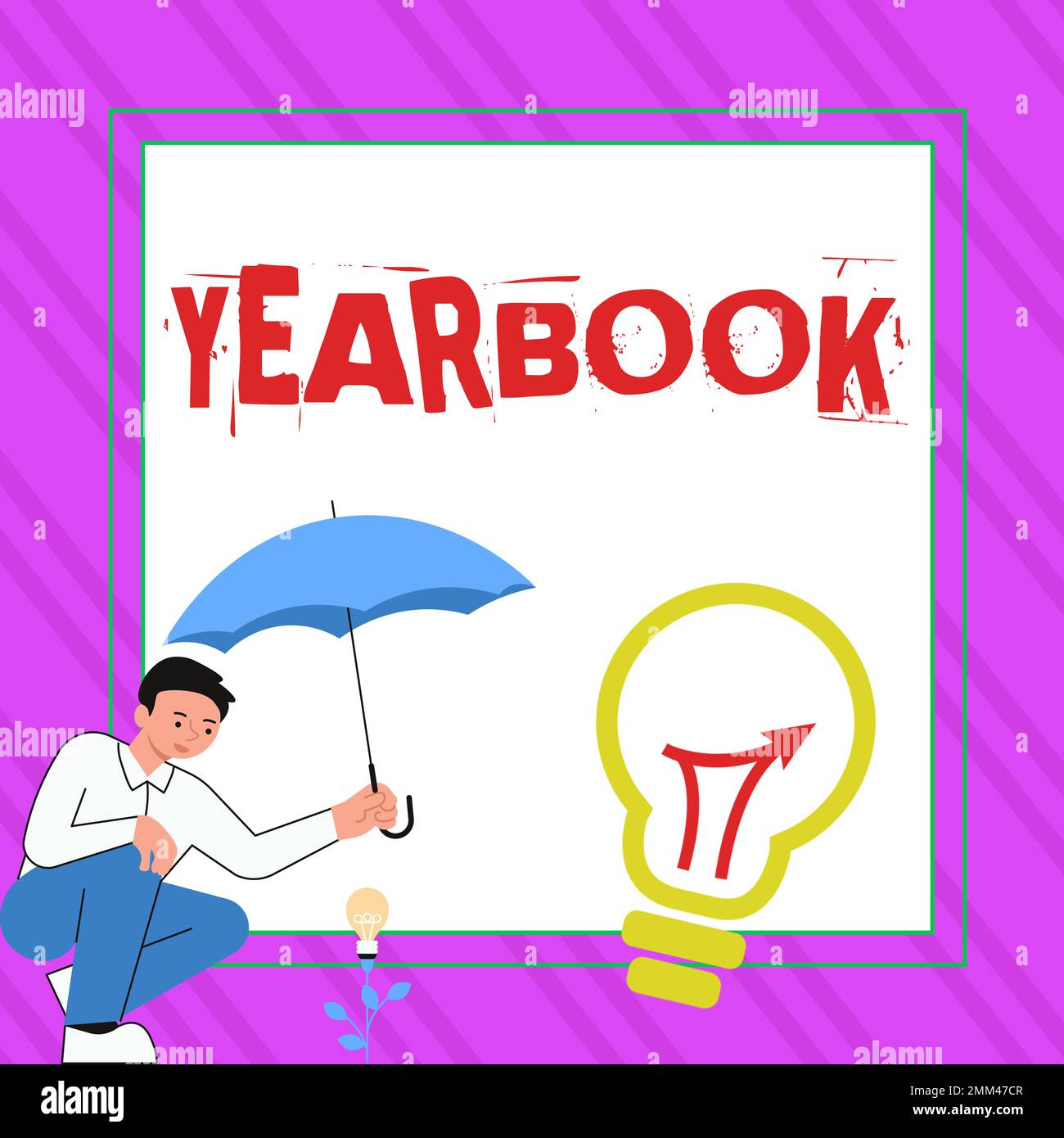 Hand writing sign Yearbook. Word for publication compiled by graduating ...
