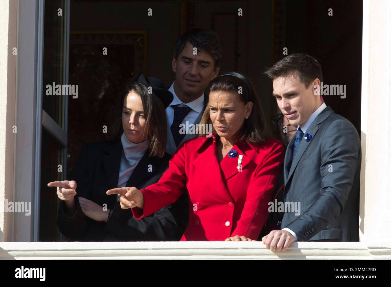 Princess Stephanie of Monaco, center, her son Louis Ducruet, right, and ...