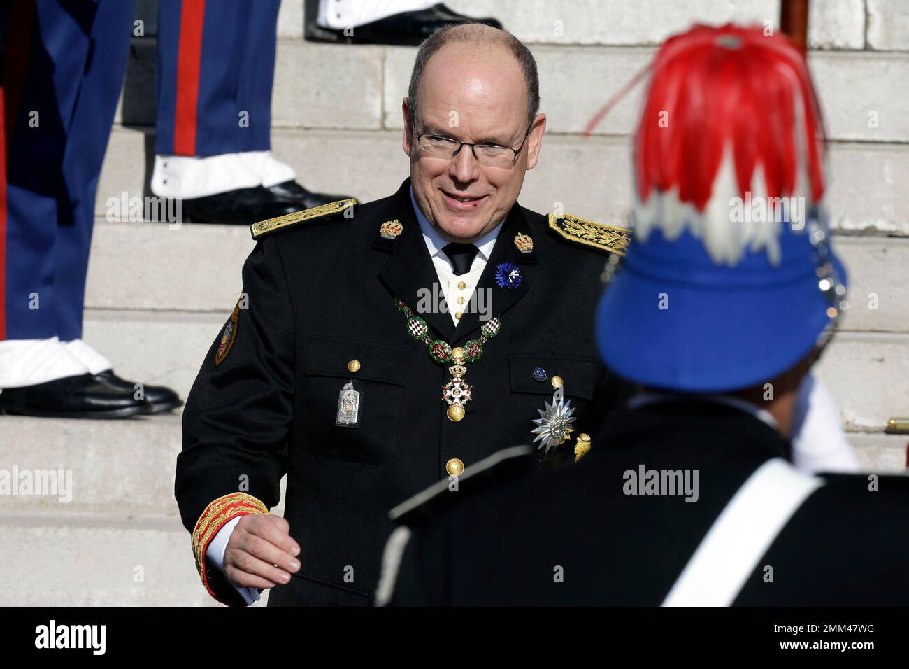 Prince Albert II of Monaco leaves the Monaco cathedral during ...