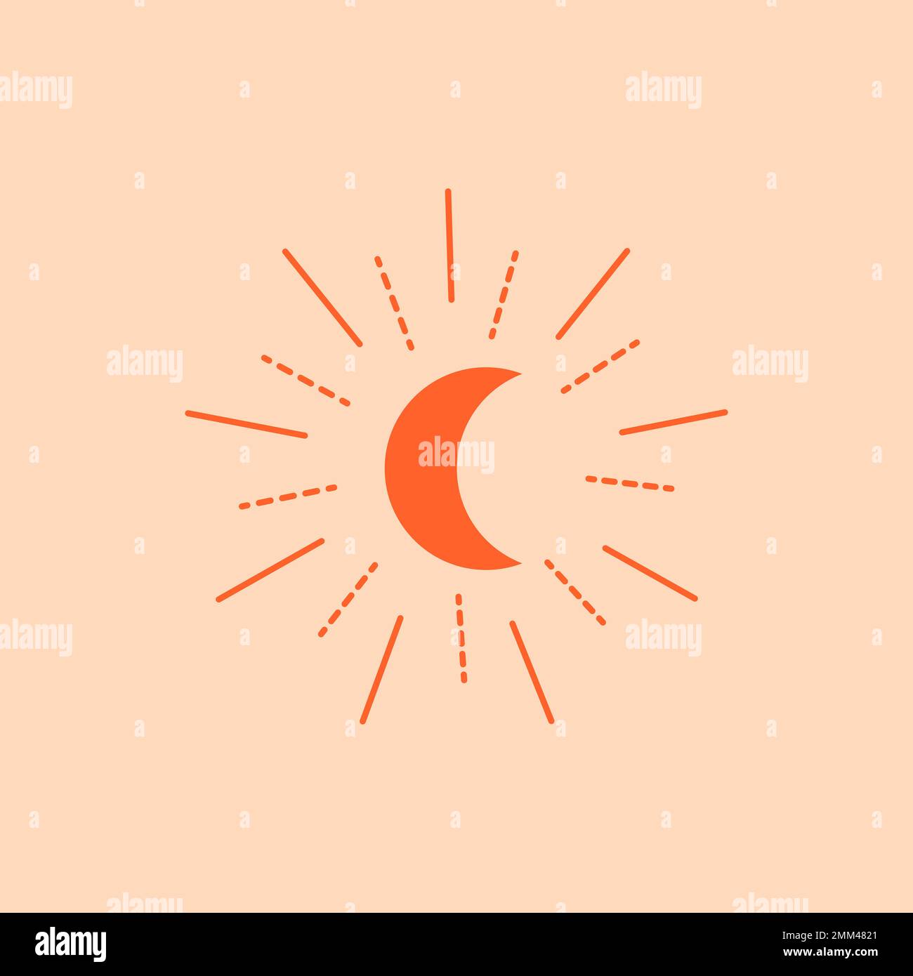 Crescent moon aesthetic sticker, design element vector Stock Vector ...