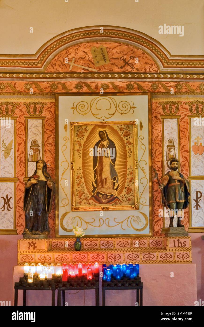 Altar of Our Lady of Guadalupe at Mission Basilica of San Buenaventura ...