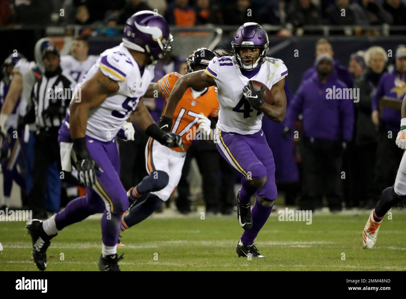 Minnesota Vikings defensive back Anthony Harris (41) runs after ...
