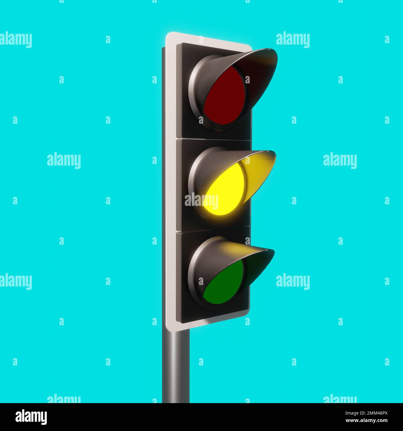 3D rendered Traffic light, Trafic signal with Red, Yellow, and Green ...