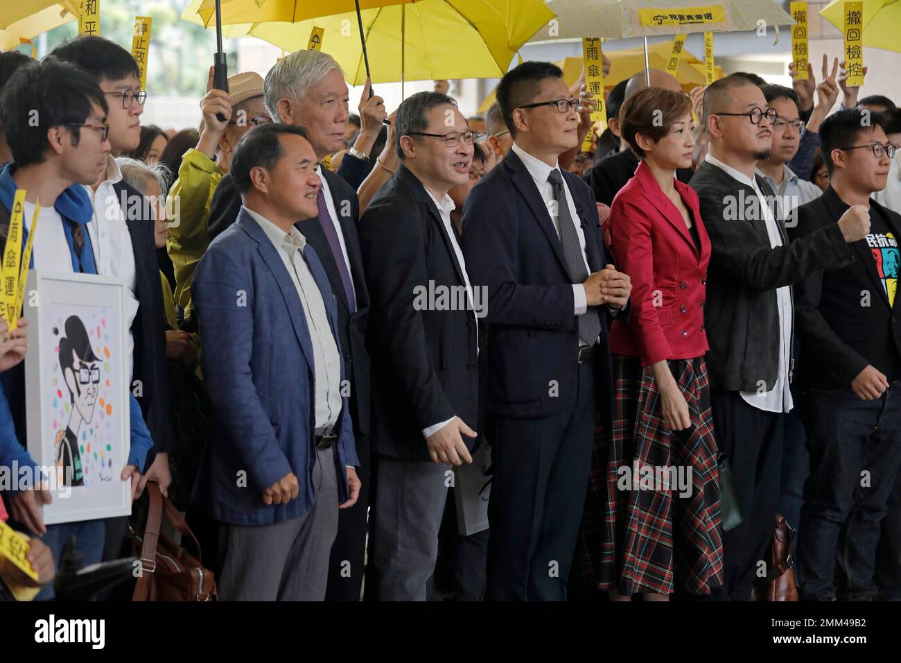 Occupy Central leaders, from right, Raphael Wong, Shiu Ka Chun, Tanya ...