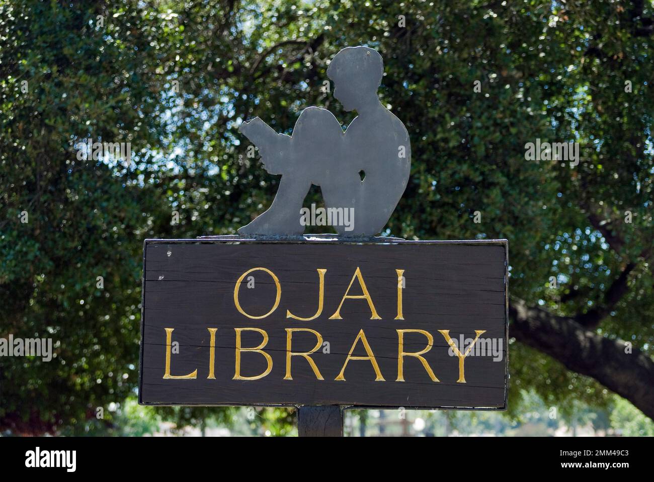 Library metal cutout sign in Ojai, California, USA Stock Photo - Alamy