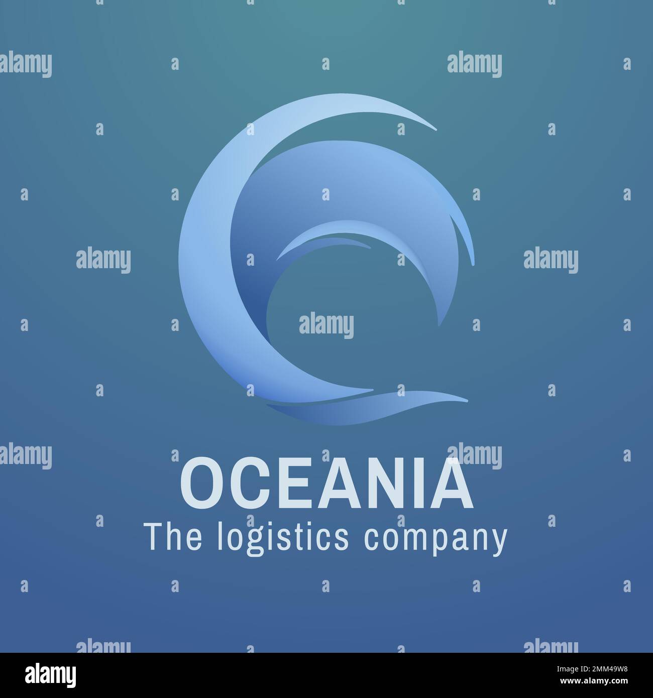 Ocean wave logo template, water business, animated graphic vector Stock ...