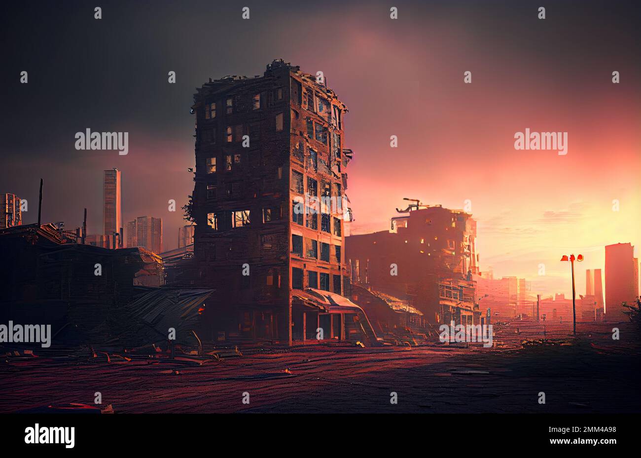 Destroyed City Background