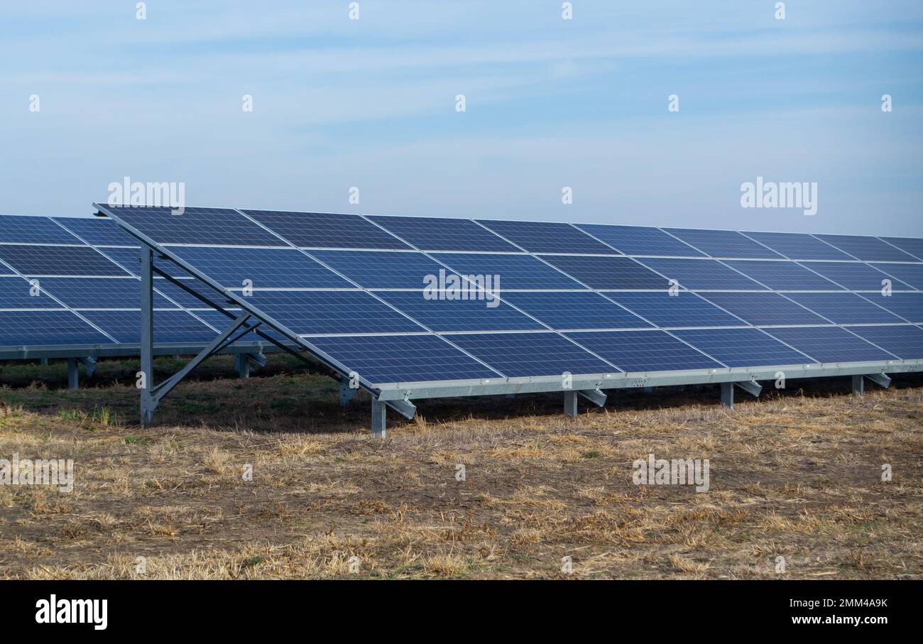 Large Solar Panels Solar Power Plants. Green energy power. Solar power ...
