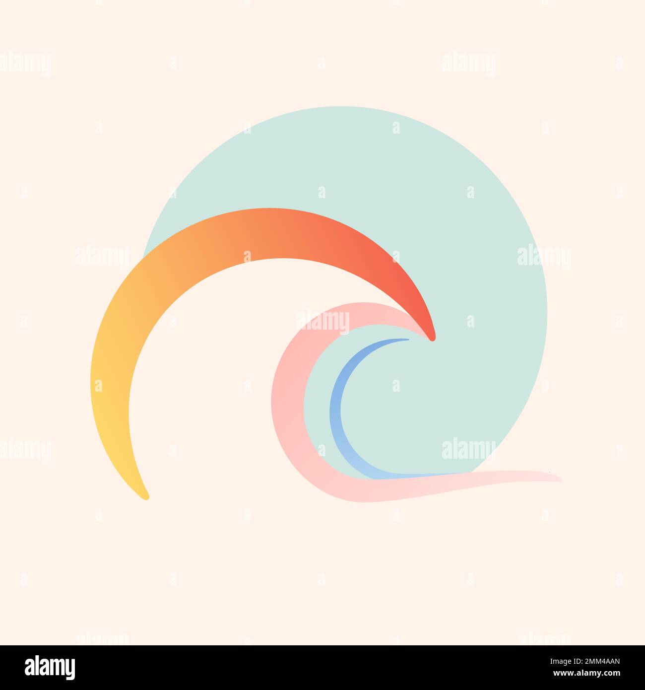 Sea wave sticker, aesthetic water clipart, colorful logo element for ...