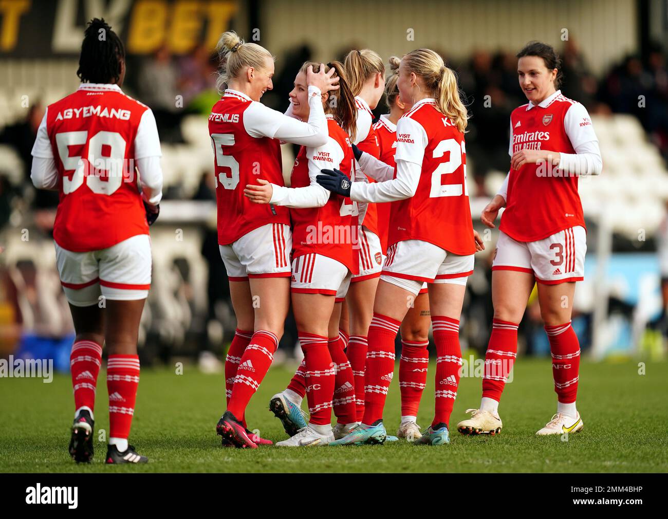 Arsenal's Victoria Pelova celebrates scoring their side's ninth goal of ...