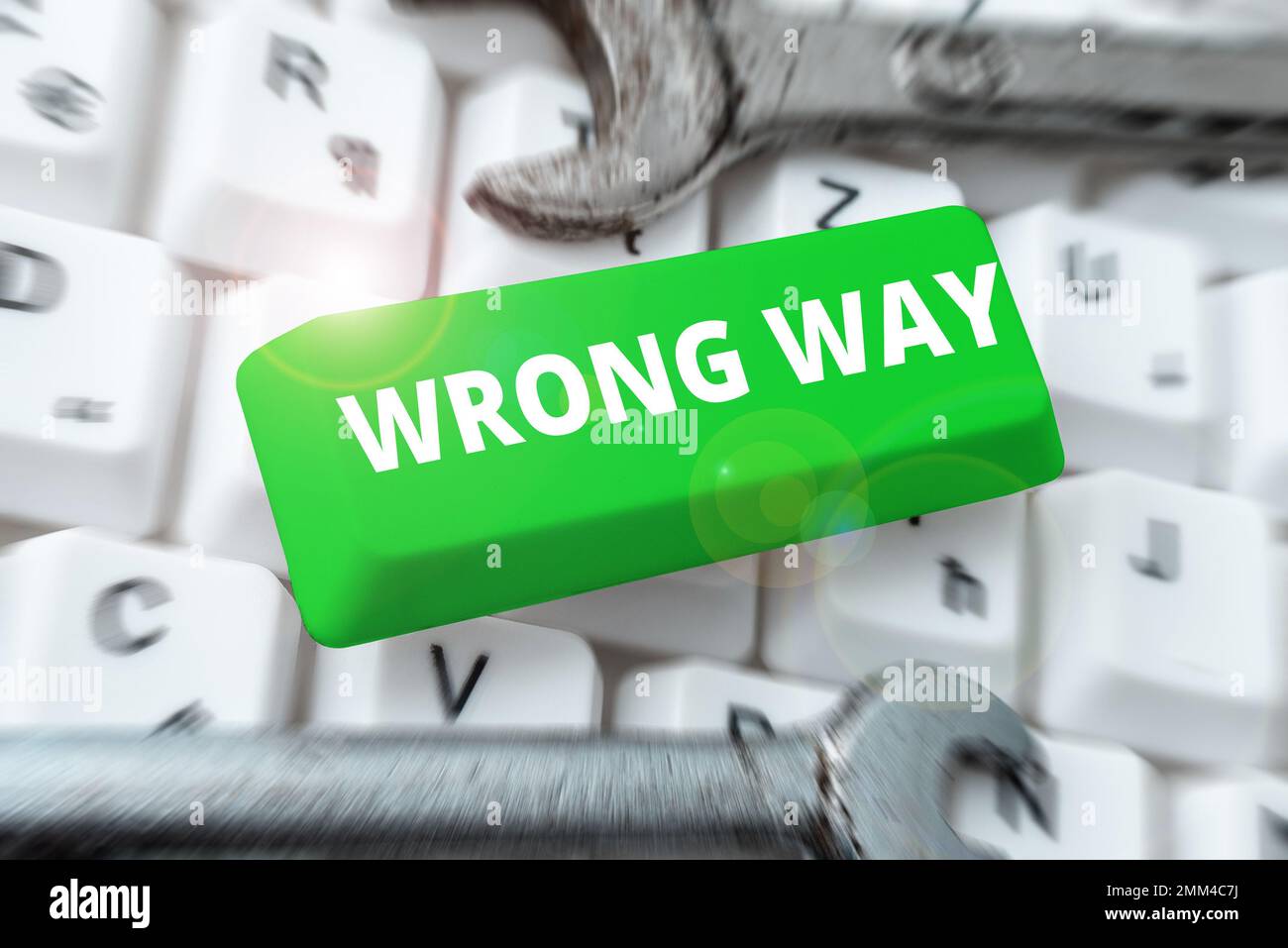 Conceptual caption Wrong Way. Word Written on taking an unsuitable or ...