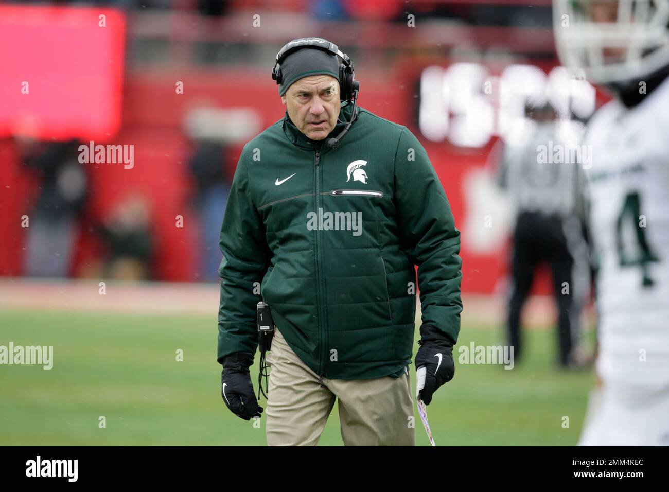 Michigan State head coach Mark Dantonio walks the sidelines during the ...