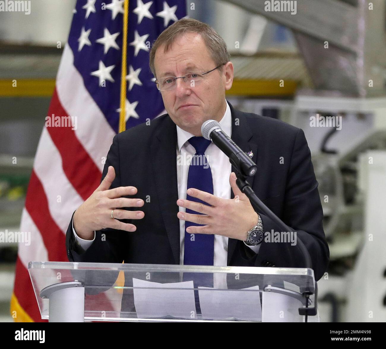 Jan Worner, ESA director general speaks at a news conference at the ...
