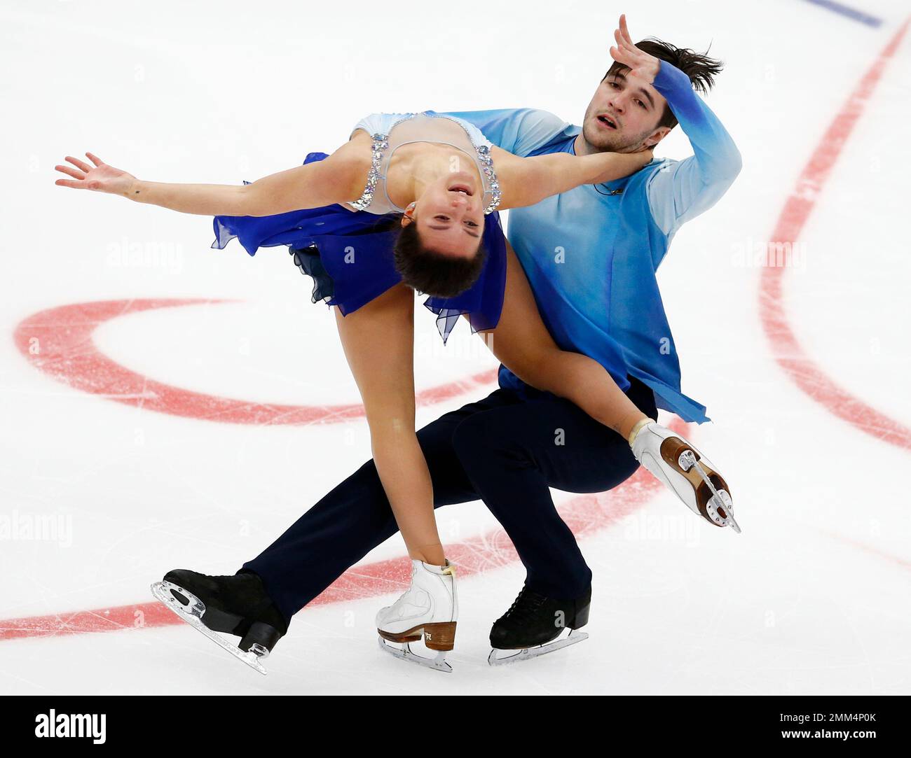 Sofia Evdokimova and Egor Bazin of Russia perform in the free dance program during the ISU Grand ...