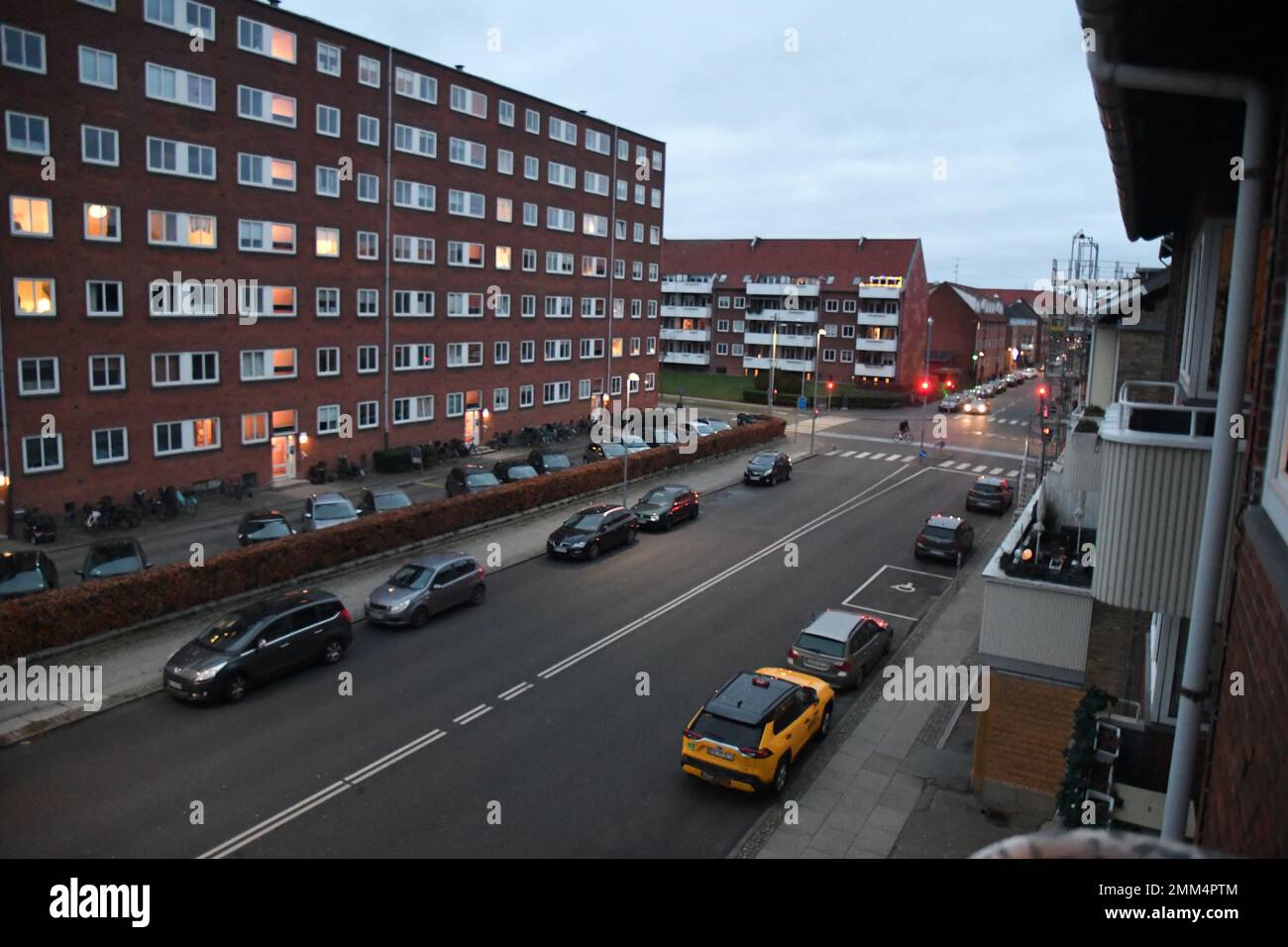 Kastrup/Copenhagen /Denmmark/29 January 2023/ street lights on ...