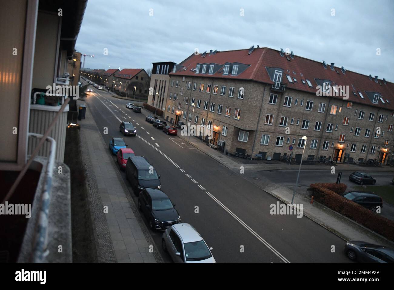 Kastrup/Copenhagen /Denmmark/29 January 2023/ street lights on ...