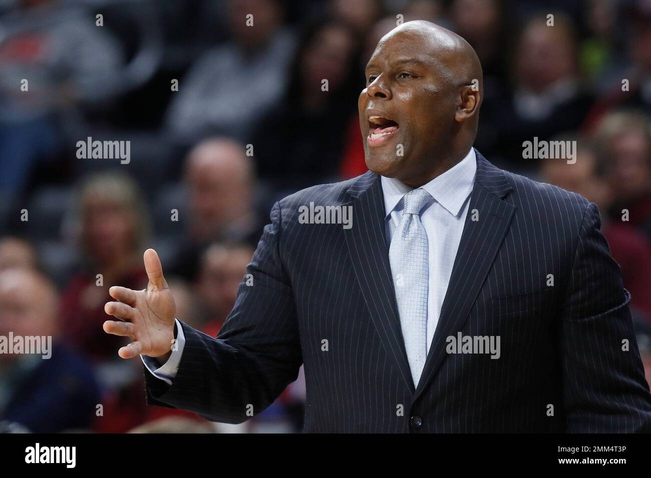 Milwaukee coach Pat Baldwin calls to his players from the bench during ...