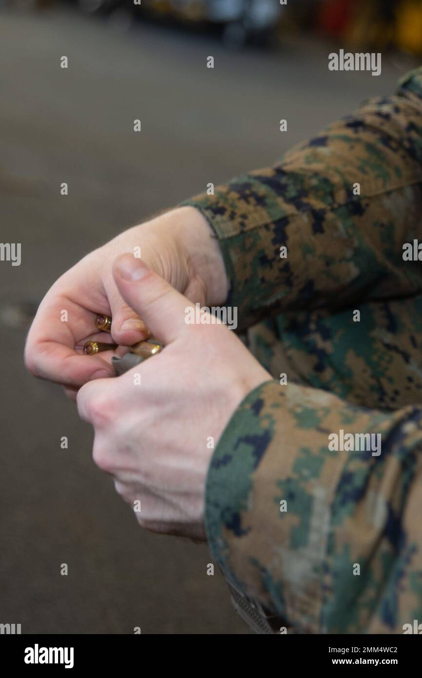 U.S. Marine Lance Cpl. Brendon Ayres, a transmissions system operator ...