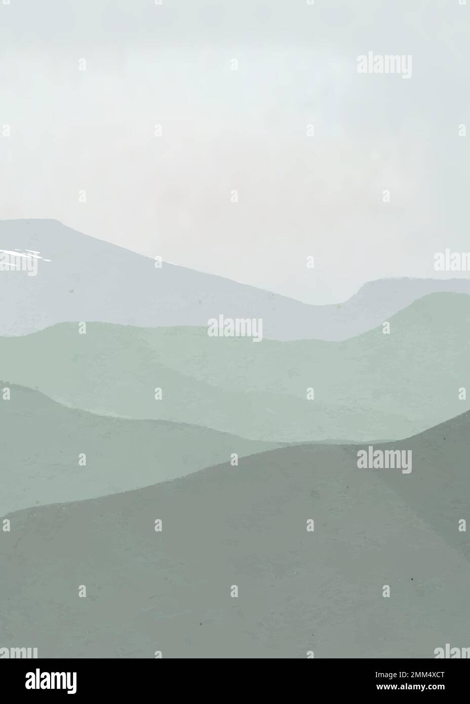 Green mountain clouds vector, minimal aesthetics Stock Vector Image ...