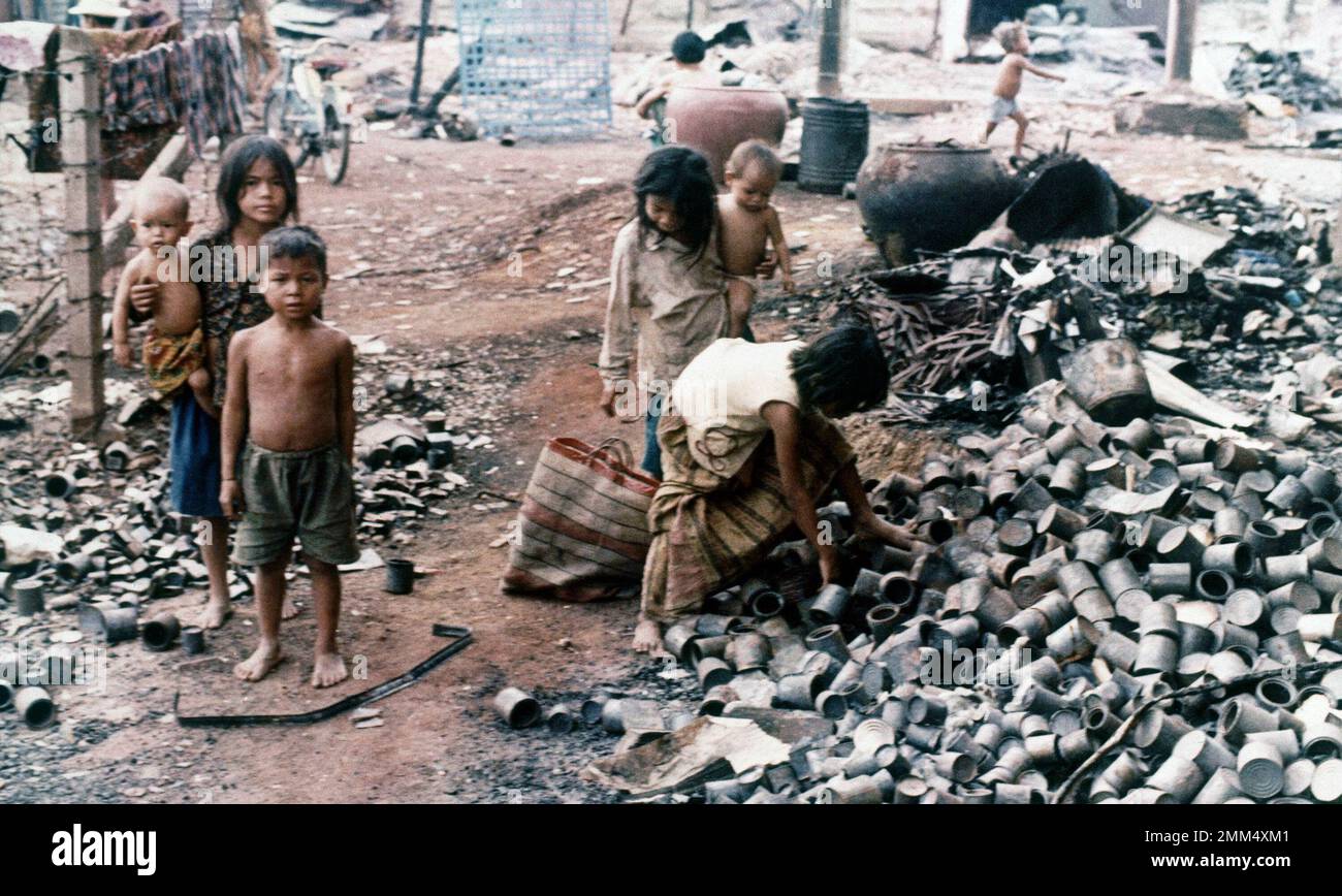 FILE - In this February 1974, file photo, Cambodian children scavenge ...