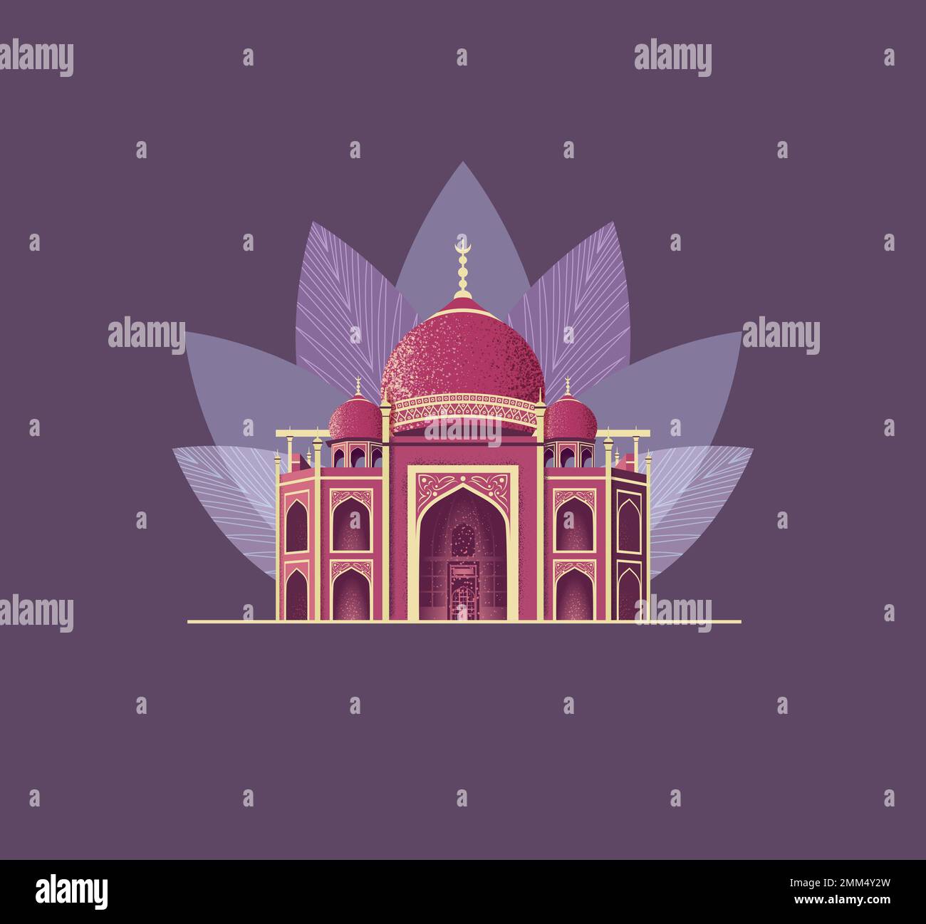 Taj Mahal muslim mosque print. An iconic architectural religious ...