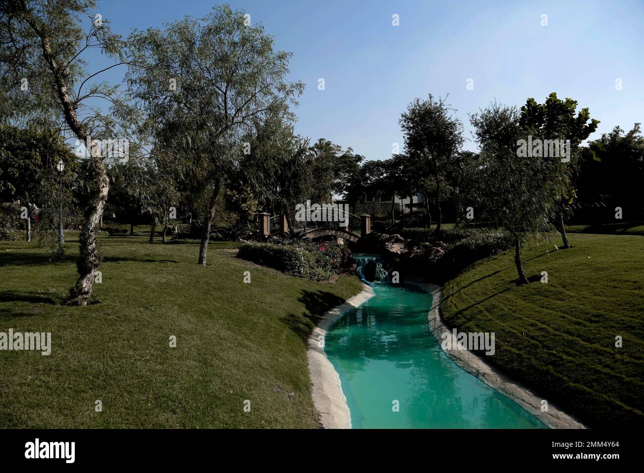 This Nov. 5, 2018 photo, shows an artificial stream inside a gated ...