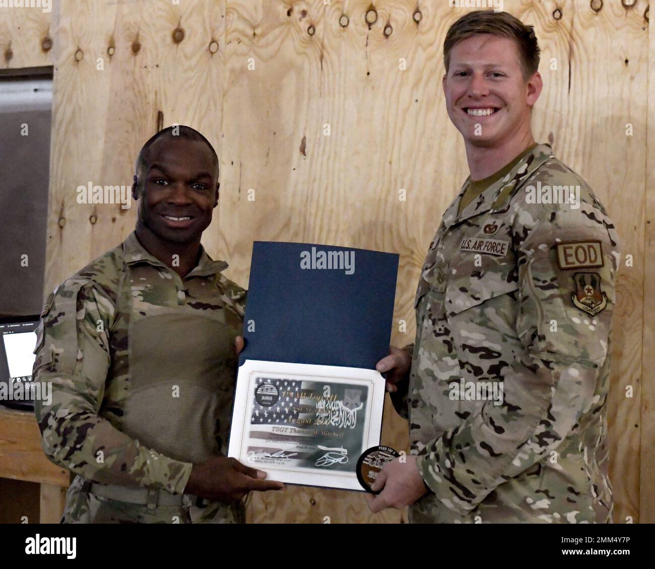 U.S. Air Force Tech. Sgt. Allen Adams awards the Top III Association of ...