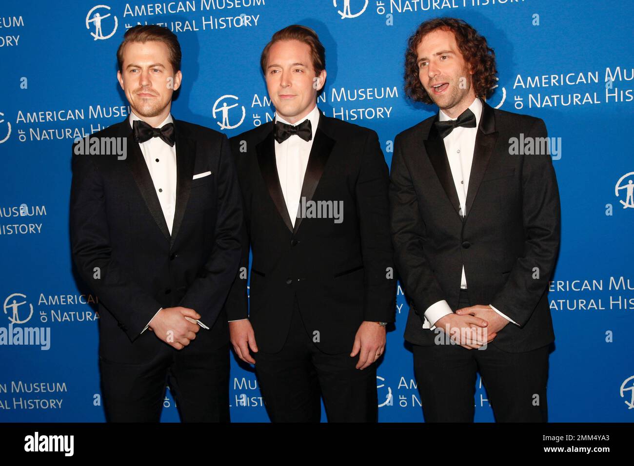 Alex Moffat, from left, Beck Bennett and Kyle Mooney attend the ...