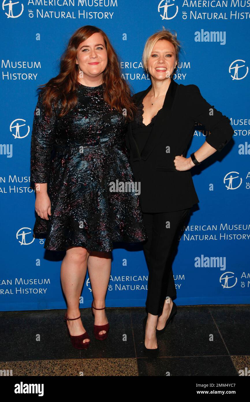 Aidy Bryant, left, and Kate McKinnon, right, attend the American Museum ...