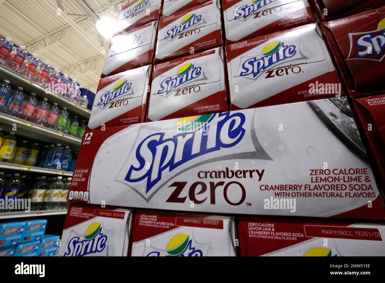 This is Sprite Cranberry Zero, a Coca-Cola product, on display at a ...
