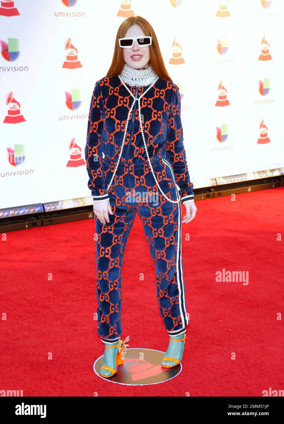 Victoria Kuhne arrives at the Latin Grammy Awards on Thursday, Nov. 15 ...
